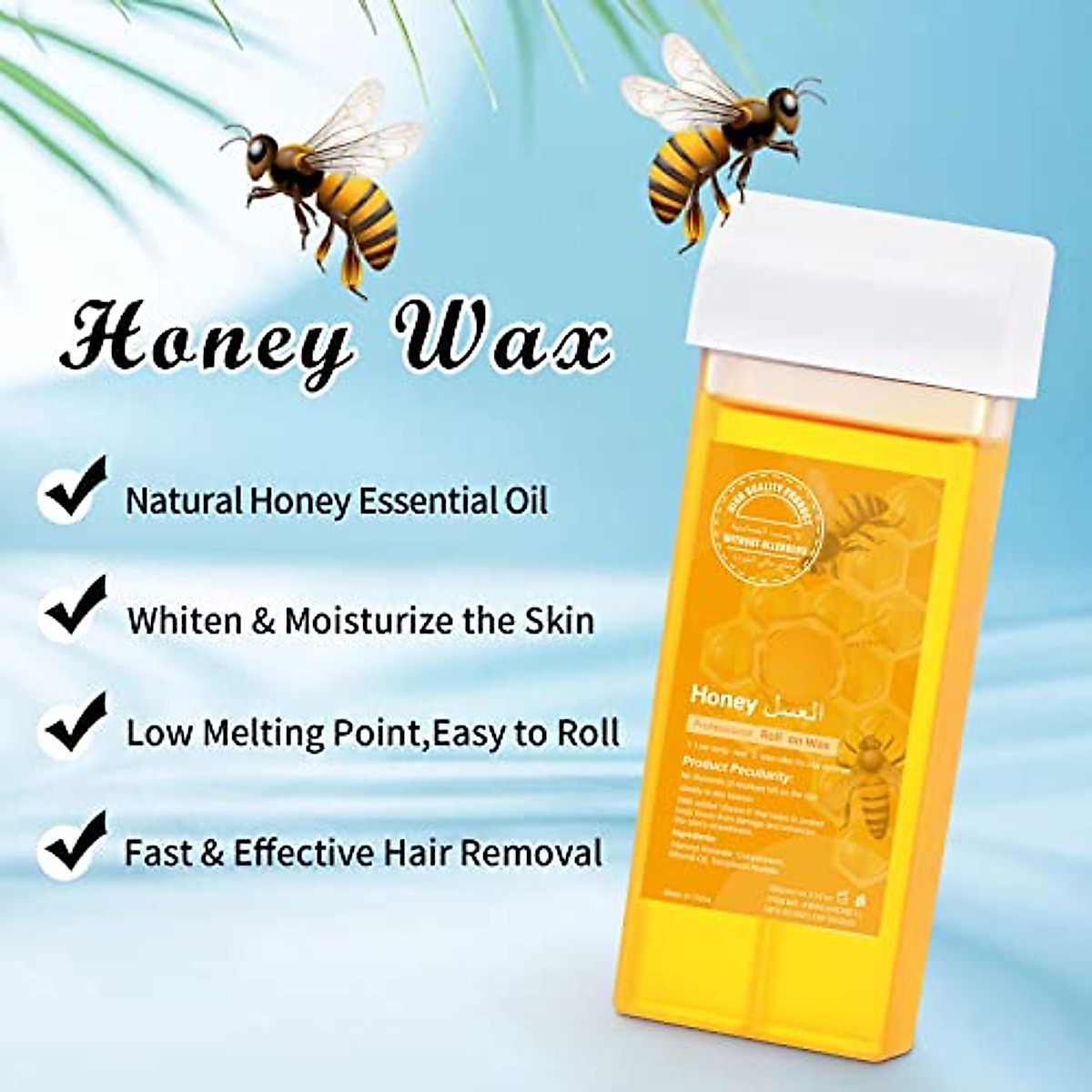 Roll on Wax Kit, Waxing Kit for Women, Upgrade Wax Roller Kit for Hair Removal, Digital Roll on Wax Warmer Kit for Sensitive Skin, Home Wax Kit for Larger Areas, Great Gift for Women