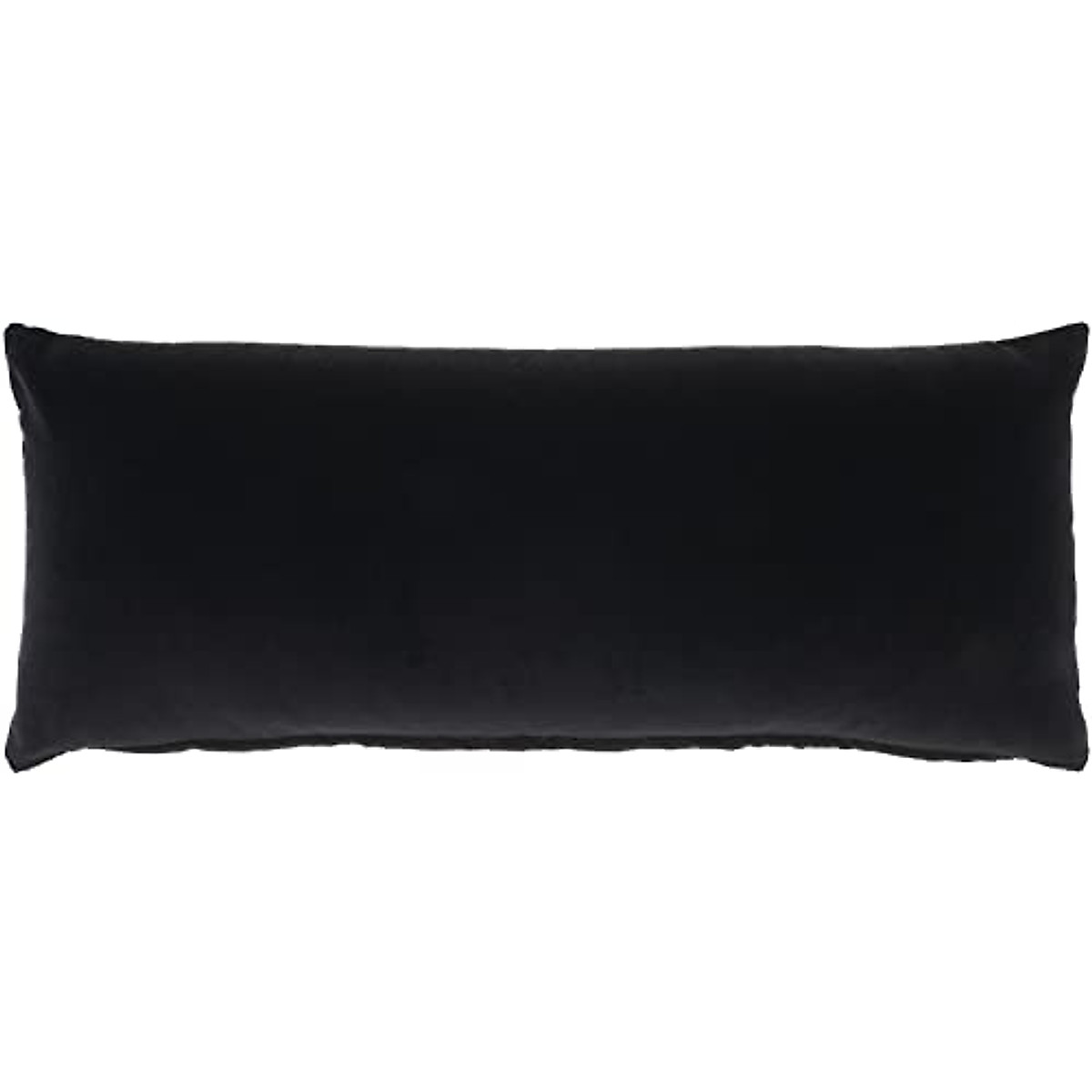 Mina Victory Life Styles Solid Velvet Lumbar Black 12" x 30" Throw Pillow