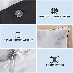 Intelligent Design Duvet Cover Twin Bedding Sets for Girls & Boys Watercolor Tie Dye Twin Duvet Cover Set Kids, Microfiber Twin Size Duvet Cover Set, Pillow Cassiopeia, Twin/Twin XL, Charcoal 3 Piece