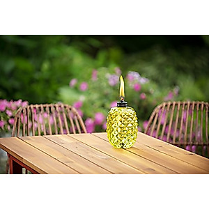 TIKI Green Brand Convertible Torch Glass Pineapple Outdoor Decorative Lighting for Lawn Patio Garden, 65 in, 1117095
