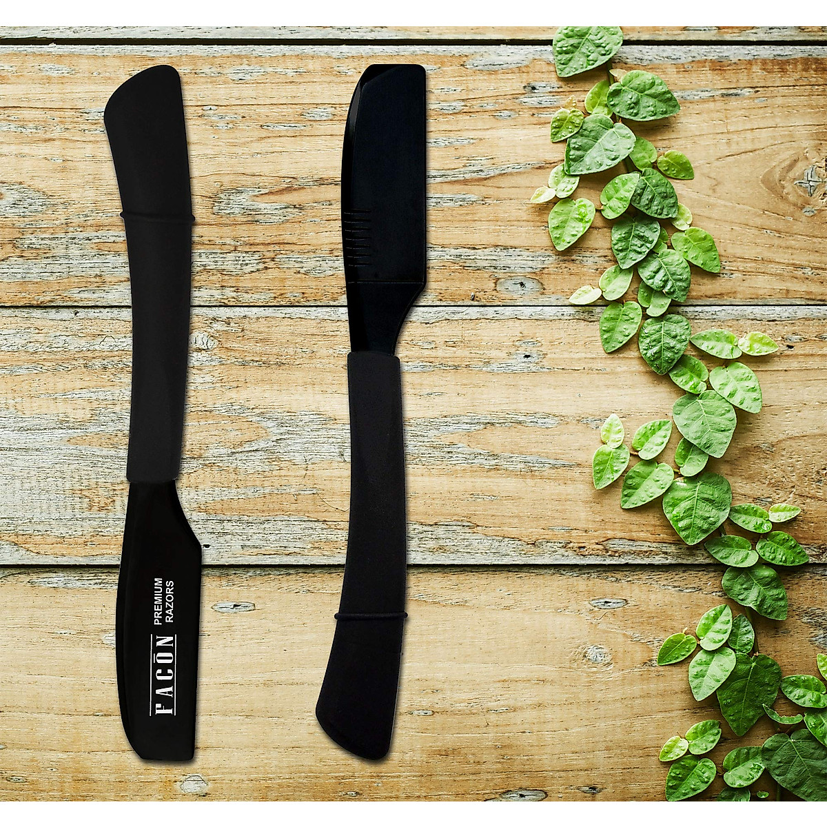 100 BLADES + Facón Professional Standard Japanese Straight Edge Faether Barber Razor - Salon Quality Cut Throat Shavette