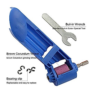 Drill Grinder Grinding Tool for Drill Polishing Wheel Drill Bit Sharp Sharpener Diamond Hand Drill Sharpening Tool Portable Drill Powered Tool 2pcs (2, Blue &Orange）