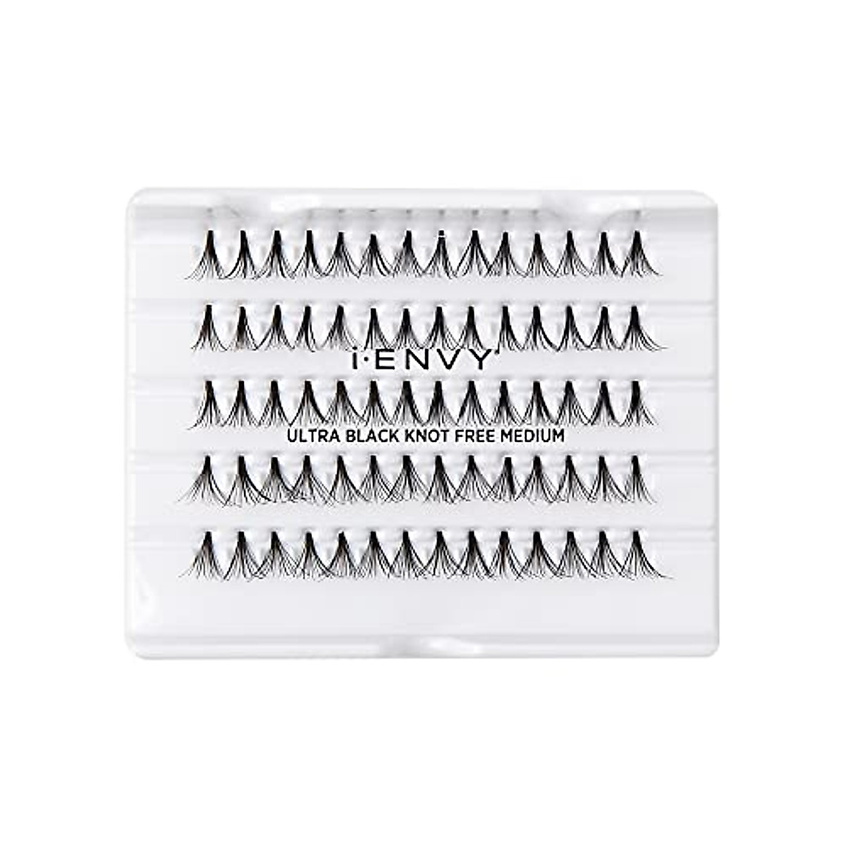 i-ENVY By KISS Ultra Black Knot Free Lashes, Natural & Bold Look, 280 Individual Remy Hair Lashes, Lightweight, Easy-to-Use, Perfect for Subtle Enhancement (Medium)