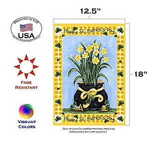 Toland Home Garden 112557 Lucky Daffodils St Patricks Day Flag 12x18 Inch Double Sided St Patricks Day Garden Flag for Outdoor House St Pats Flag Yard Decoration