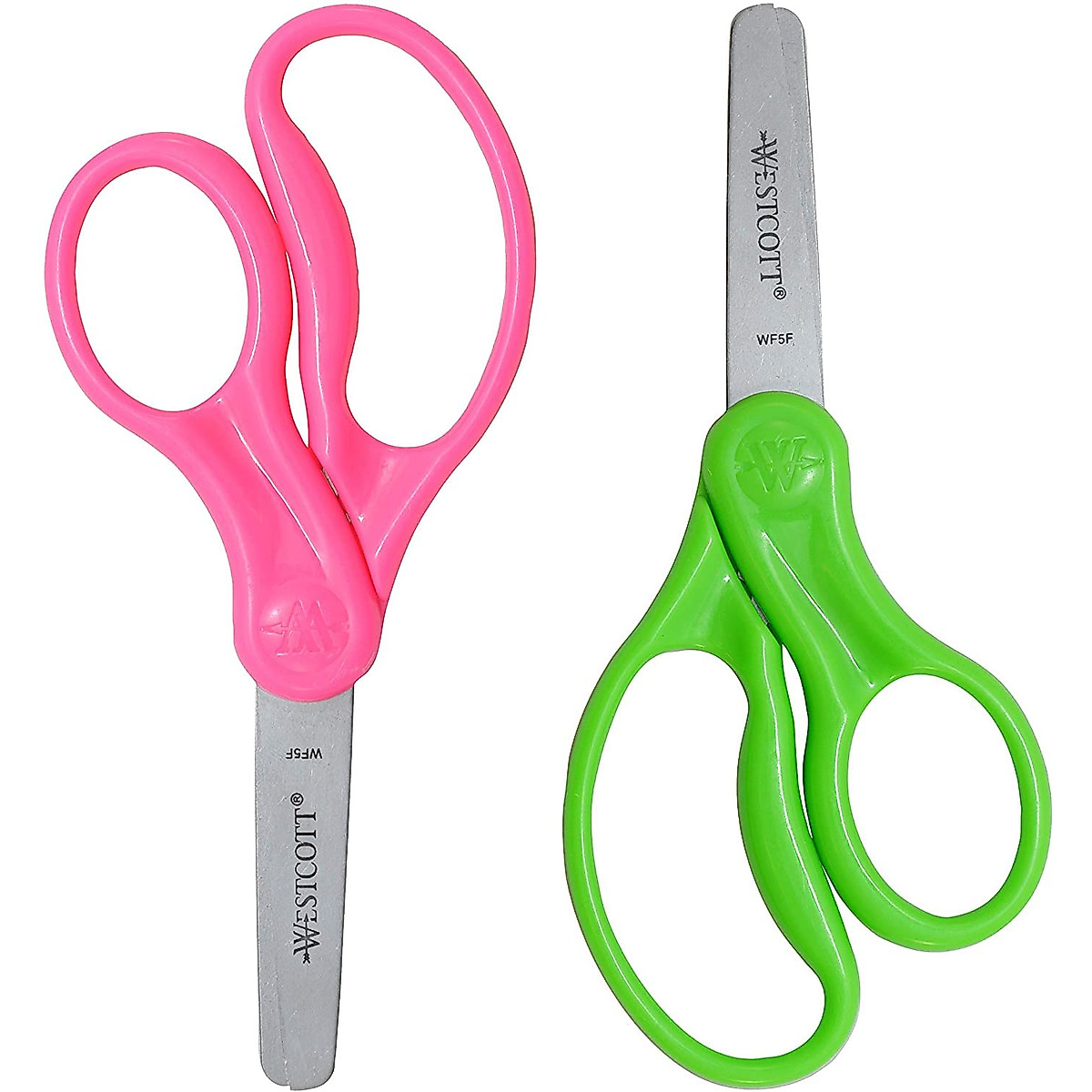 Westcott Scissors For Kids, 5" Blunt Safety Scissors, Assorted, 2 Count (Pack of 1) (13168)