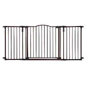 Toddleroo by North States 72” wide Deluxe Décor Baby Gate: Sturdy safety gate with one hand operation. Hardware Mount. Fits 38.3 - 72” Wide. (30" Tall, Matte Bronze)