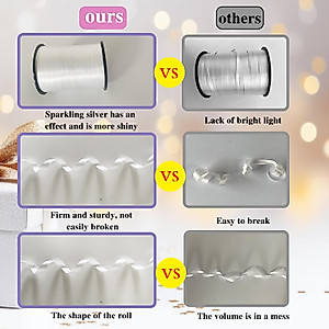 500 Yard Premium White Curling Ribbon, Curling Ribbon for Crafts,Curling Ribbon for Gift Wrapping, Balloon Ribbon, Balloon String, for Party Birthday Wedding Decoration, Art Crafts, Florist Flower