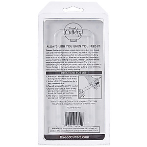 Thread Cutterz Patented Stainless Steel Ring Quick Thread, Yarn & Embroidery Floss Cutter with 3 Rows Clear Crystals - Pink