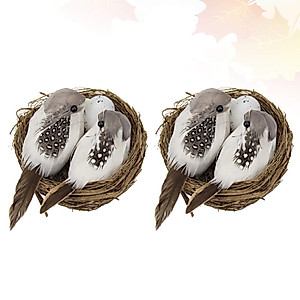 VALICLUD 8pcs Simulated Bird Nest Home Bird Nest Decor Artificial Bird Nest Bird Nest Ornament Fake Bird