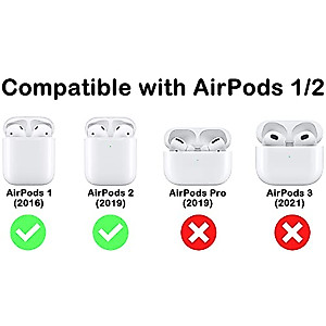 SGCOOG Cute 3D Cartoon Case for AirPods 1/2 (2016/2019 Release) Shockproof Protective Skin Accessories Silicone Cases Cover for AirPods 1&2 (Pika-Yellow-Chu)