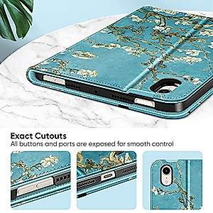 Fintie Folio Case for iPad Mini 6 2021, Multi-Angle Smart Stand Cover w/Pencil Holder & Pocket, Auto Sleep/Wake for iPad Mini 6th Generation 8.3 Inch, Blossom