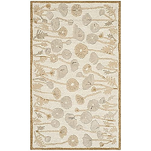 MARTHA STEWART by SAFAVIEH Collection 2'6" x 4'3" Nutshell/Brown MSR3627C Handmade Poppy Glossary Wool & Viscose Accent Rug