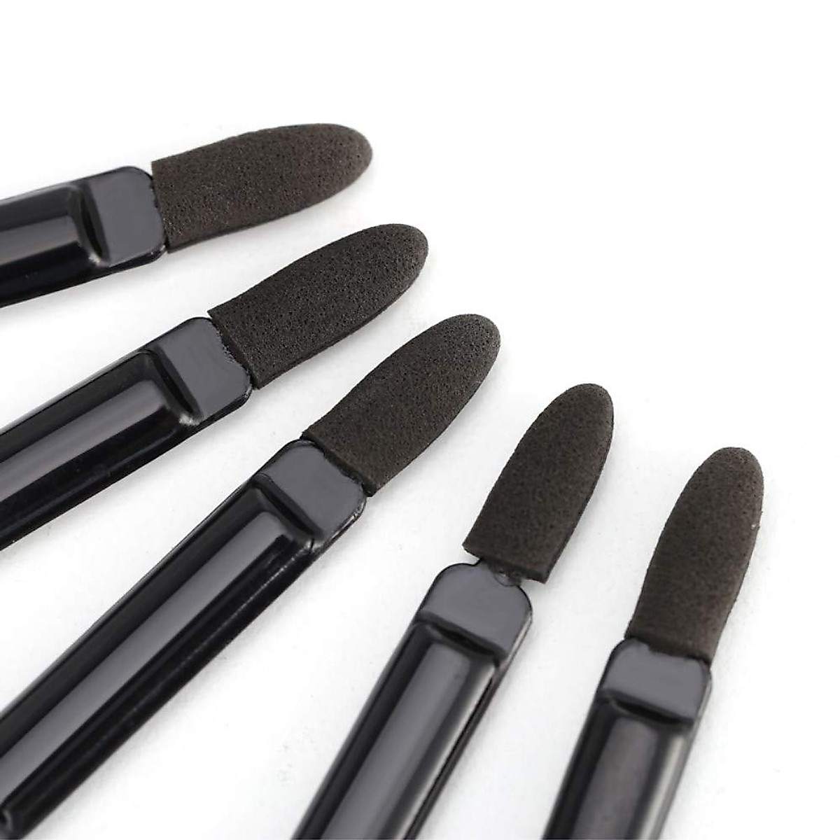 AaKode 50PCS Disposable Double Head Eyeshadow Sponge Brushes Cosmetic Tool, Professional Dual Sides Eyeshadow Brushes Makeup Applicator(Size: 2.44 inch, Color: Black)