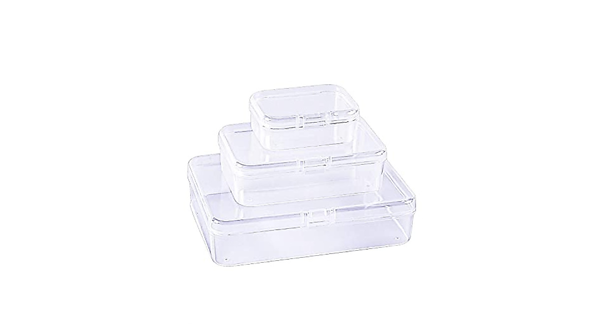 LJY 60 Pcs Clear Plastic Storage Boxes Mixed Sizes