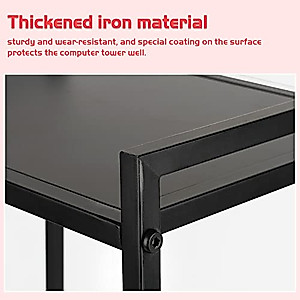 Liitrton Computer Tower Stand, 2-Tier CPU Stand PC Stand with Lockable Wheels Under Desk for Office Home (L)