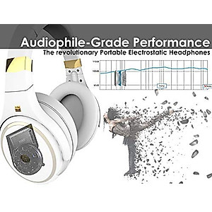 VOZA V700D Electrostatic, Dual Driver Hi Res, Deep bass Over-Ear HiFi Headphone with Microphone, Red Color