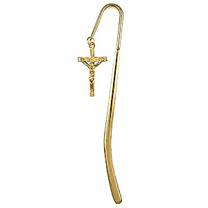 2 Crucifix on Crook Staff Bookmarks Gold (Set of 2)