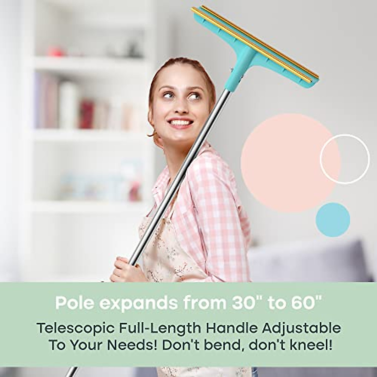 Uproot Clean Xtra - Pet Hair Removal Broom with Telescopic 60" Handle & Innovative Metal Edge Design - Durable Carpet Rake for Pet Hair Removal - Easy Pet Hair Remover for Carpet