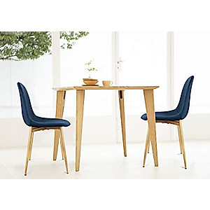 Higliocas Dining Chairs Set of 4 Mid Century Modern Side Chairs,Retro Velvet Upholstered Dining Chair with Metal Tube (Blue) …