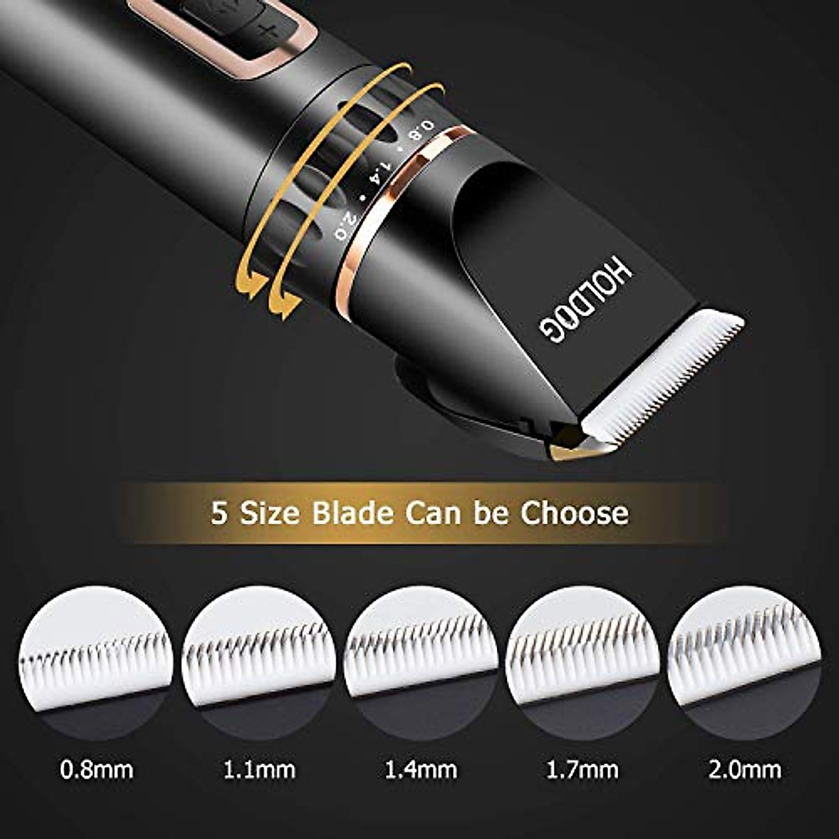 Dog Clippers Professional Heavy Duty Dog Grooming Clipper 3-Speed Low Noise High Power Rechargeable Cordless Pet Grooming Tools for Small & Large Dogs Cats Pets with Thick & Heavy Coats