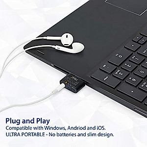 Syba 96 Khz 24 Bit DAC USB-C Tupe C Audio Sound Adapter to 3.5mm Headphone Amplifier 3 Level Eq SD-AUD20223