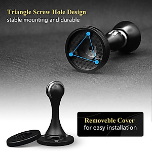 Magnetic Door Stop, Black Magnetic Door Stopper Brushed Stainless Steel Heavy Duty Floor Wall Mount Doorstop Catch Holder Oil Rubbed Magnetic Door Stops for Bottom of Door, Keep Door Open 2 Pack