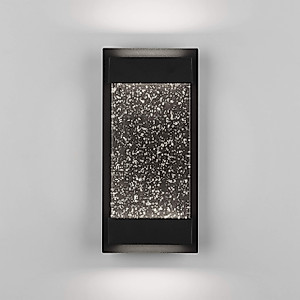 Artika GB390L HDBL Essence Bubble Glow Box LED Porch Sconce Cylinder, 6" Modern Wall Mount Weather Resistant Outdoor Light, Black