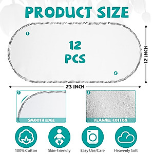 12 Pack Baby Waterproof Changing Pad Liners Portable Baby Changing Mat Soft Flannel Cotton Changing Table Cover Liners Reusable Changing Table Pads for Boys Girls