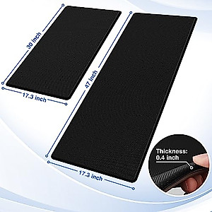 StepRite Kitchen Mat, 2PCS Kitchen Rugs, Cushioned Anti Fatigue Kitchen Mats for Floor, Non-Slip Standing Desk Mat, Waterproof Kitchen Rug Set for Kitchen, Floor, Office (17 "×47" +17 "×30 ", Black)