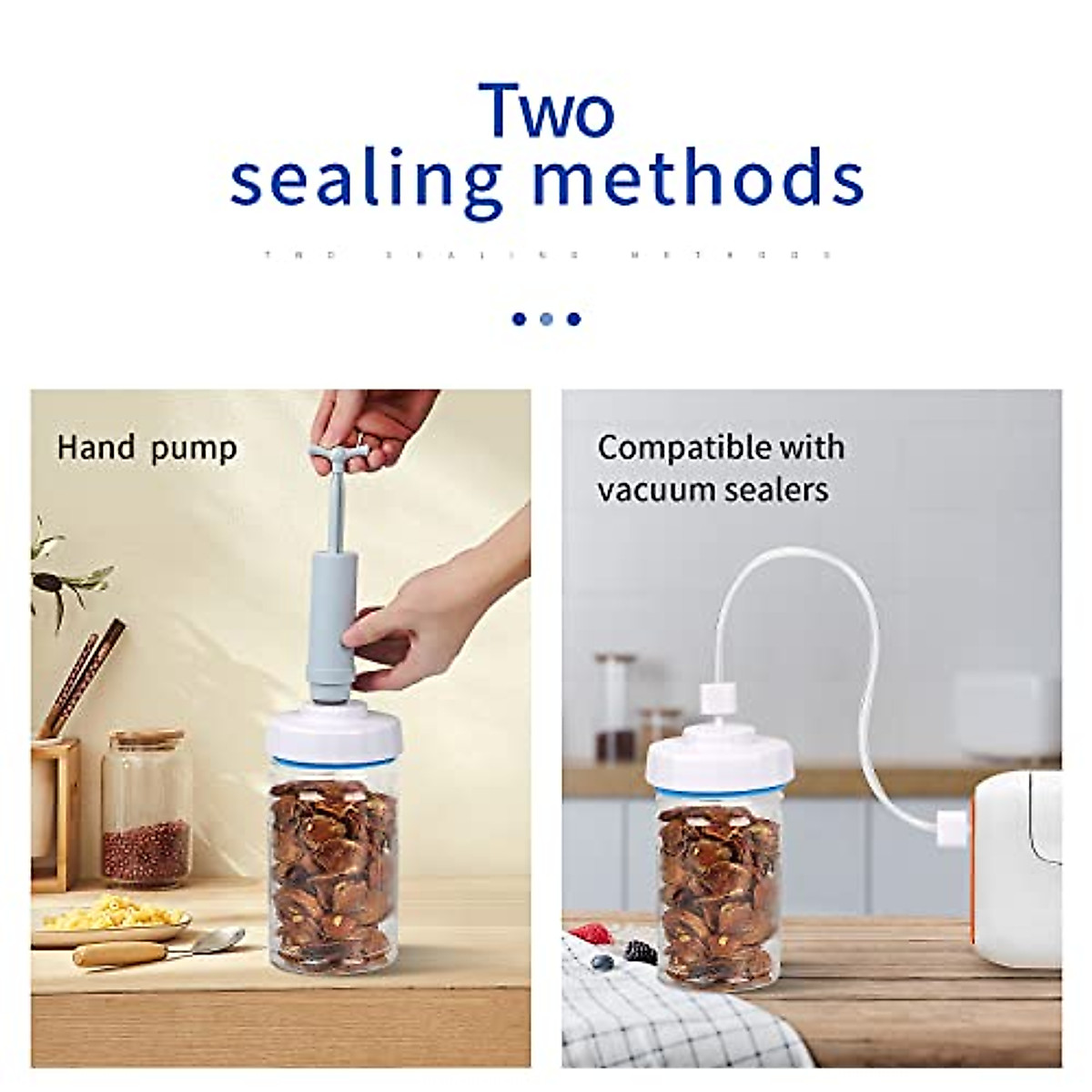 TruLife Goods Jar Vacuum Sealer for Wide & Regular Mouth Jars, Mason Jar Sealer Kit with Accessory Hose for FoodSaver, Manual Vacuum Pump, Lid Opener, Labels and Chalk Pen