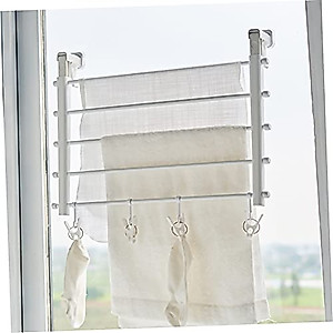 Cabilock Drying Rack Wall Mounted Drying Rack Heavy Duty Coat Hangers Collapsible Hangers Towels Drying Rack Metal Hanger Laundry Drying Rack Drying Coat Hanger Clothing Drying Rack White