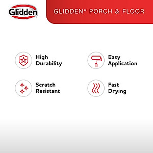 Glidden Grab-N-Go Porch and Floor Interior/Exterior Paint, 1 Gallon, Satin, Brown, Scratch Resistant, 128 Fl Oz (Pack of 1)