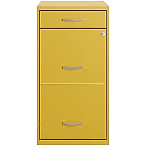 Hirsh Industries Space Solutions 18" D 3 Drawer Metal Organizer File Cabinet Yellow/Goldfinch