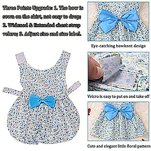 Brocarp Dog Dress- Puppy Floral Princess Dresses, Dog Dress Bowknot Tutu Skirt, Thin Cute Pet Summer Clothes Apparel for Small Medium Girl Dogs Cats Kitten, Dog Flower Sundress Doggy Outfit Costume
