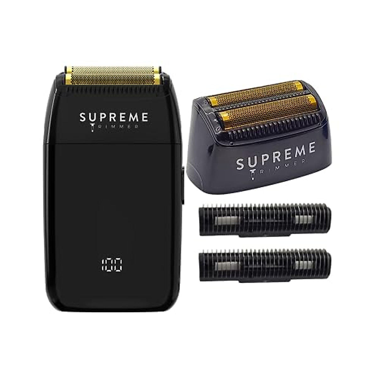 SUPREME TRIMMER Foil Shaver STF600 (60 Min Runtime) & Replacement Cutters SB55 | Crunch Lite - Black
