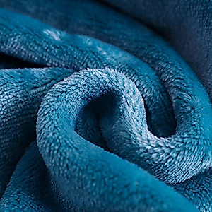 SOCHOW Flannel Fleece Blanket Throw Size, All Season Lightweight Super Soft Cozy Blanket for Bed or Couch, Teal Green, 50x60 inches