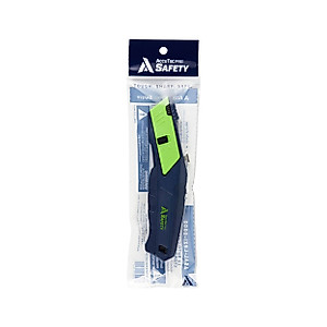 AccuTec Pro Safety L2 Auto Change Standard Utility Knife - Precision Engineered with Ergonomic Rubber Zinc Handle and Automatic Blade Reload - ASAL-L2ZI