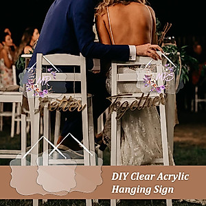 AHANDMAKER 2 Pcs Clear Acrylic Hanging Sign 7.87"x11.8" Wedding Chair Signs Reserved Seating Signs DIY Blank Names for Wedding Dinner Parties, Food Signs, Banquet Events