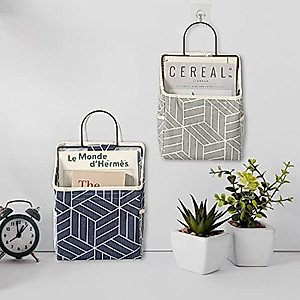 3Pack Wall Hanging Storage Bag Waterproof Over The Door Closet Organizer Hanging Pocket Linen Cotton Organizer Box Containers for Home,Dormitory，Bedroom, Bathroom (3 Pack)