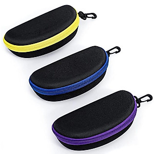 6 Pack Sunglasses Case Portable Travel Zipper Eyeglasses Case With Hook