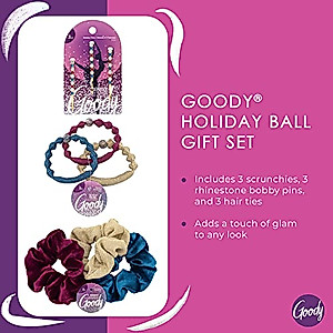 Goody Holiday Ball Scrunchies - 3 Count with 3 count Bobby Pins and 3 count Forever Elastics