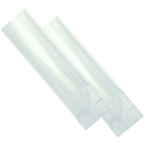 Pack of 200 Rectangle Sample Size Single Serving Double-Sided Matte Color Aluminum Mylar Foil Open Pouch (1.4" x 5.9", Glossy White)