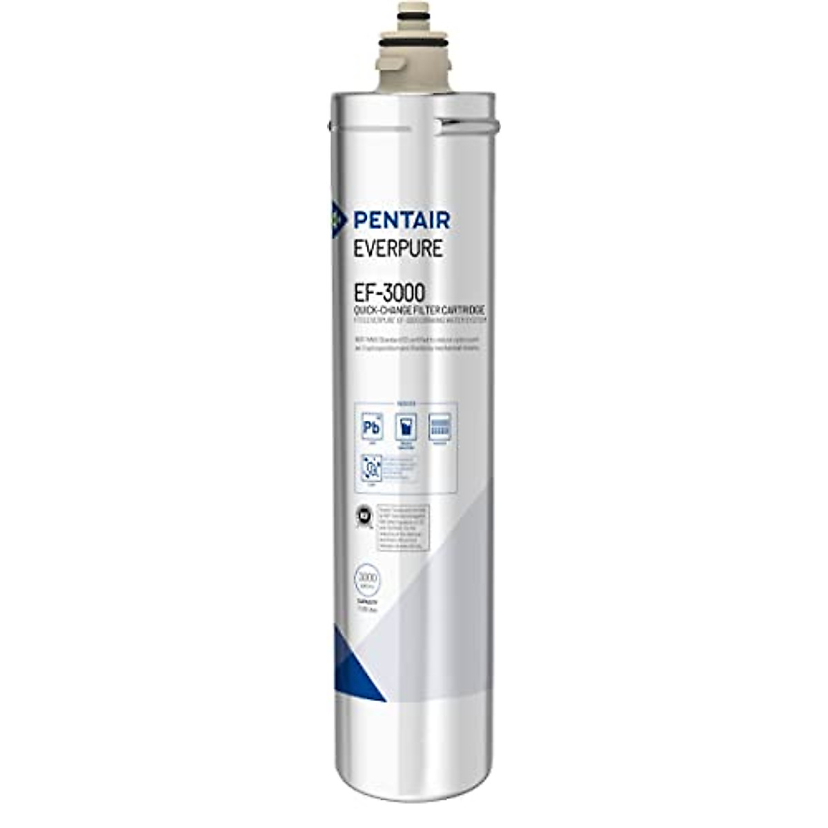 Pentair Everpure EF-3000 Quick-Change Filter Cartridge, EV985750, For Use in Everpure EF-3000 Full Flow Drinking Water System, 3,000 Gallon Capacity, 0.5 Micron