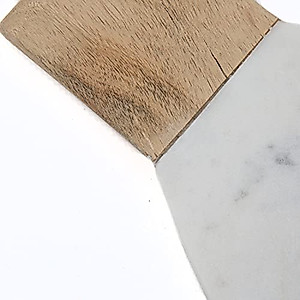 Thirstystone White Marble and Acacia Wood Large Spoon Rest 10" x 8"