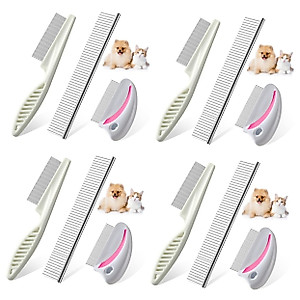 Mipcase 12 Pcs Pet Grooming Comb Set Cat Grooming Combs Angel Eyes for Dogs Indoor Cat Comb Cat Dematting Tools Dog Tear Stain Remover Pet Cat Pet Groom Tool Dog Eye Wipes Stainless Steel