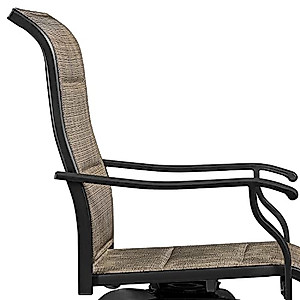 Yaheetech Patio Stools Outdoor Swivel Bar Chairs, All Weather Bar Height Chairs Set of 2, Patio Furniture Set for Yard Pool Garden