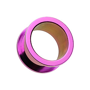 Colorline Steel Screw-Fit Ear Gauge WildKlass Tunnel Plug (Sold as Pairs)