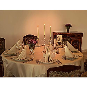 12 Pack Tall Metallic Taper Candles - 12 Inch Gold Painted Metallic, Dripless, Unscented Dinner Candle - Paraffin Wax with Cotton Wicks - Individually Wrapped -by Hyoola