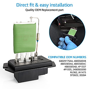 973-022 HVAC Fan Blower Motor Resistor Replacement for Chrysler Grand Voyager, Pacifica, Town & Country, Voyager, Dodge Caravan, Grand Caravan 2001-2008 Replaces 68029175AA,4885583AB, 4885583AA