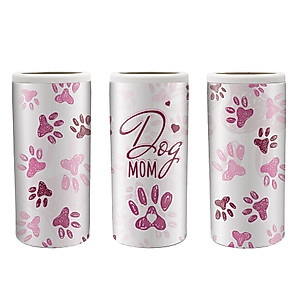 Sloozie Skinny Can Cozie 12 oz. Skinny Insulated Can Cooler - Funny Slim Coozies for Tall Beer Cans And Hard Seltzer Mom Gift For Dog Lover Dog Mom